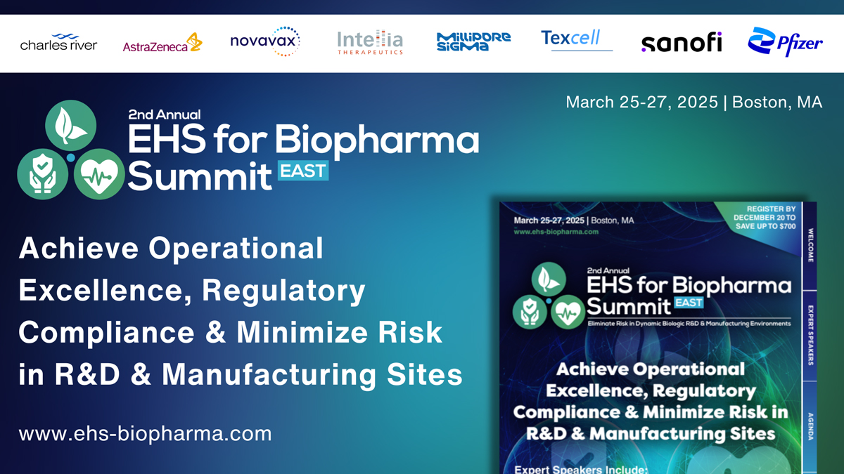 2nd EHS for Biopharma Summit East | pharmaphorum